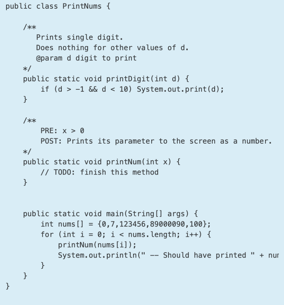 Solved Suppose we have a function printDigit(int d) that can | Chegg.com