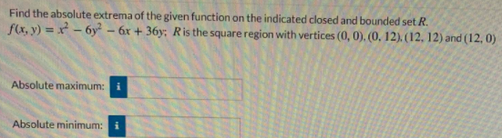 Solved Find the absolute extrema of the given function on | Chegg.com