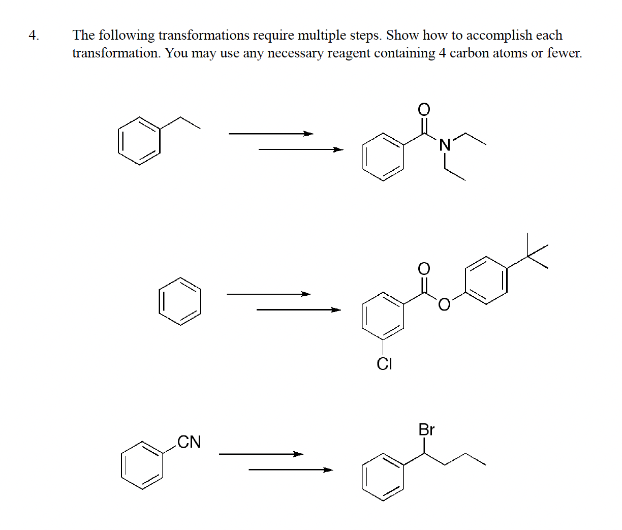 Solved The following transformations require multiple steps. | Chegg.com