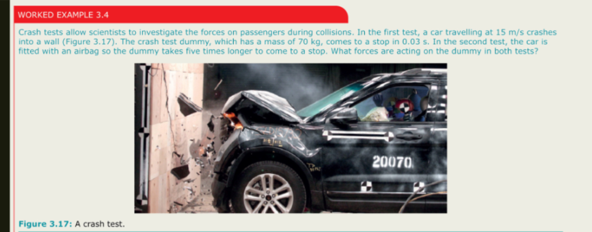 Solved WORKED EXAMPLE 3.4Crash tests allow scientists to | Chegg.com