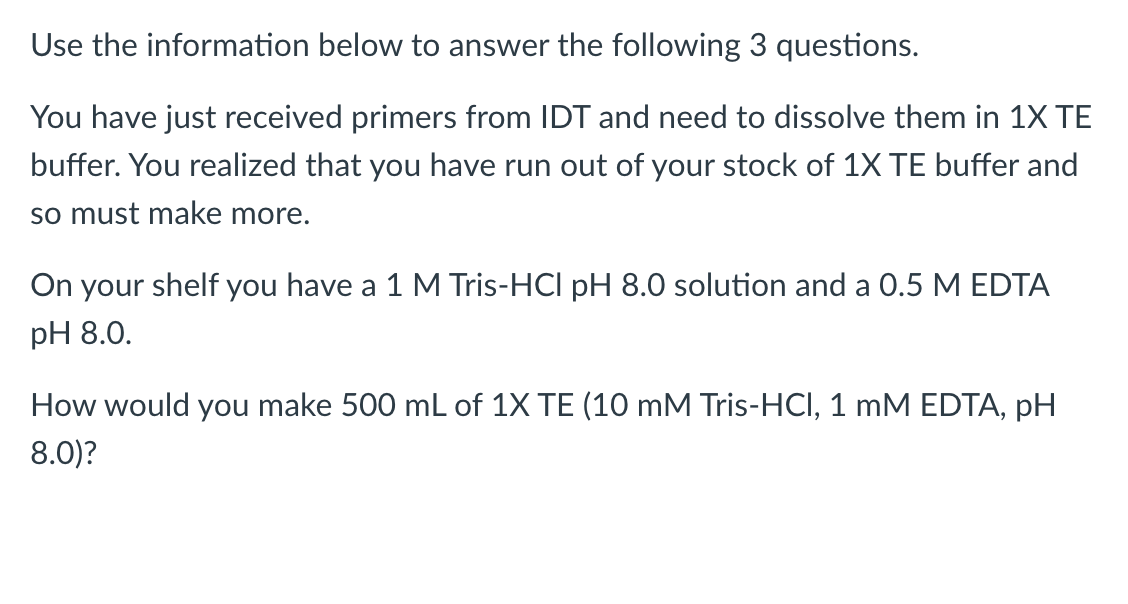 Solved Use the information below to answer the following 3 | Chegg.com