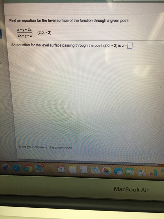 Solved Find an equation for the level surface of the | Chegg.com