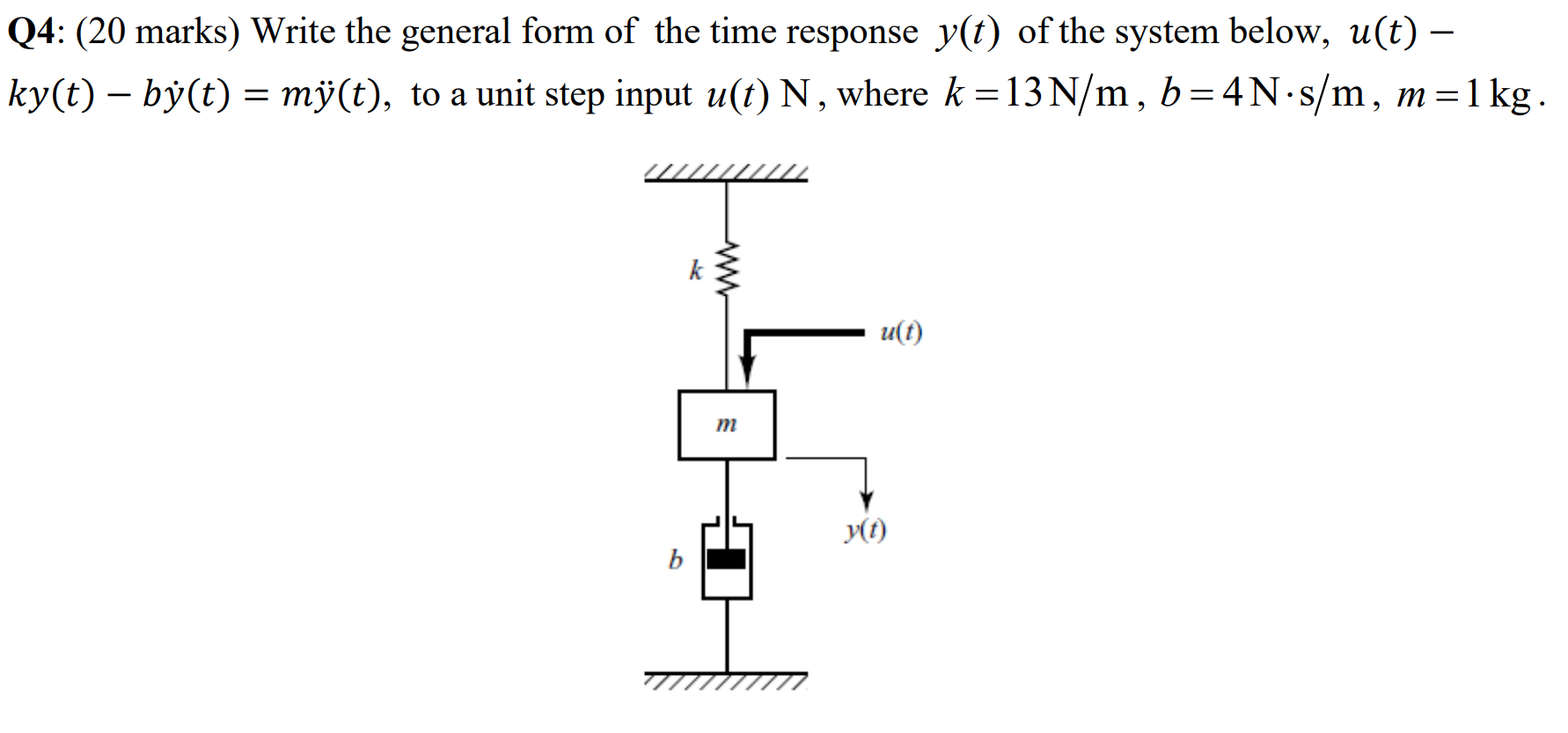 Solved Q4: (20 marks) Write the general form of the time | Chegg.com