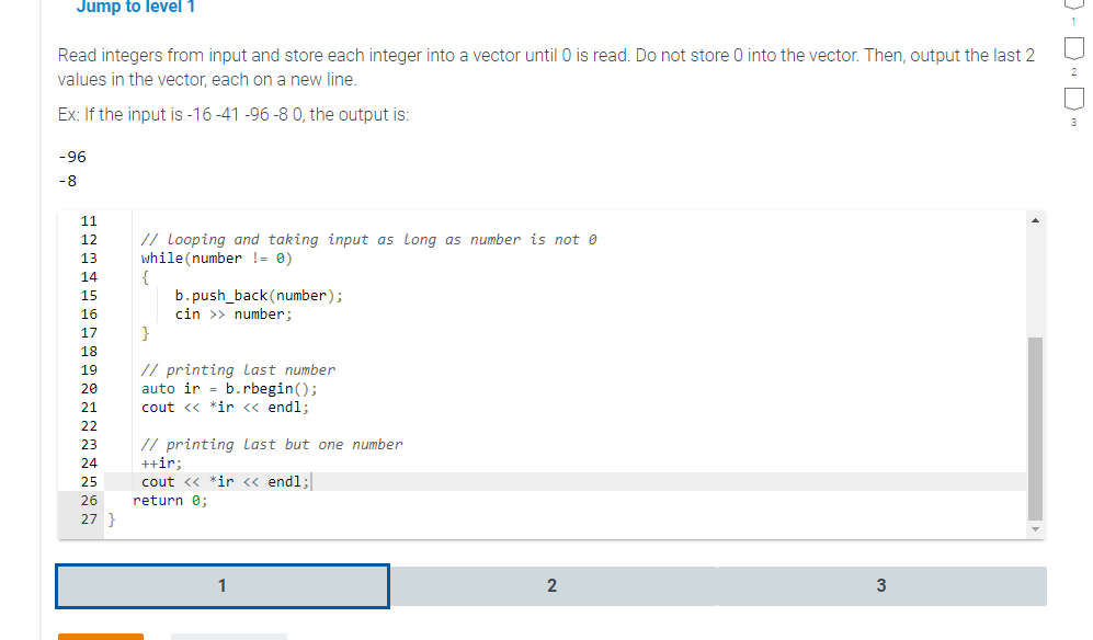 Solved Jump to level 1 Read integers from input and store | Chegg.com