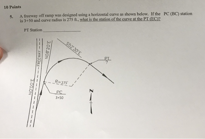 Solved 10 Points 5. A freeway off ramp was designed using a | Chegg.com