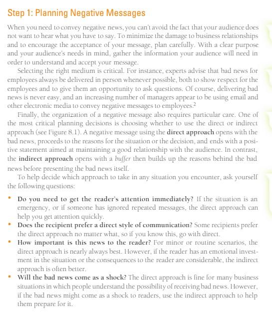 Using the 3-step writing process for negative | Chegg.com