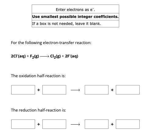 Solved For the following electron-transfer reaction: | Chegg.com