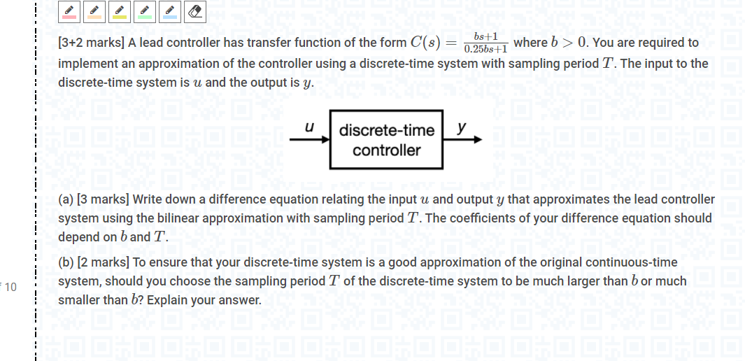 bs+1 [3+2 marks] A lead controller has transfer | Chegg.com