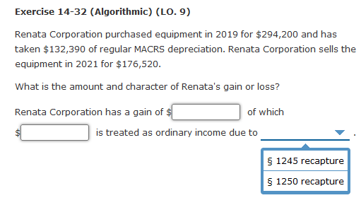 Solved Exercise 14-32 (Algorithmic) (LO.9) Renata | Chegg.com Solved Exercise 14-32 (Algorithmic) (LO.9) Renata | Chegg.com