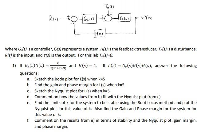 Solved Tois) Ris) Ge(s) GIS) • Yis) k Where Ges) is a | Chegg.com
