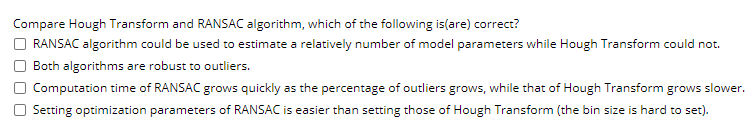 Solved Compare Hough Transform and RANSAC algorithm, which | Chegg.com