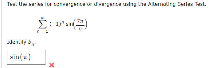 Solved Test the series for convergence or divergence using | Chegg.com