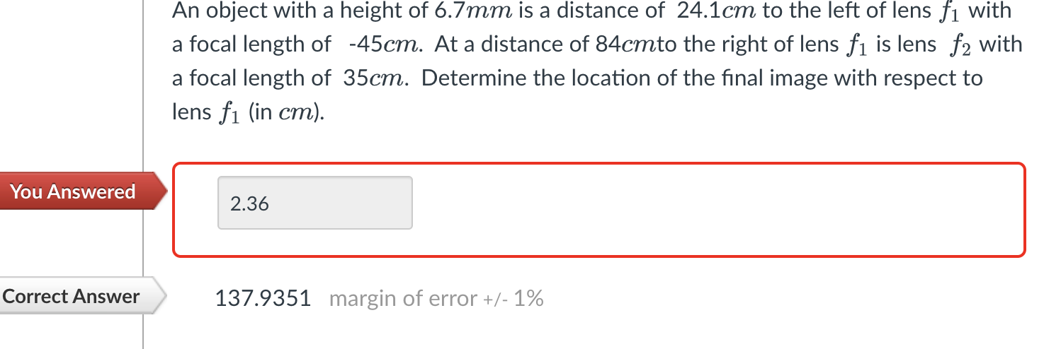 Solved An object with a height of 6.7 mm is a distance of | Chegg.com