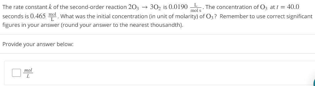 Solved The rate constant k of the second-order reaction 203 | Chegg.com