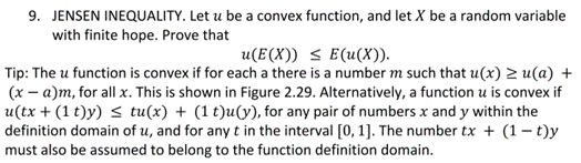 Solved 9. JENSEN INEQUALITY. Let u be a convex function, and | Chegg.com