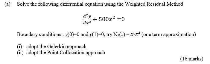 Solved A Solve The Following Differential Equation Using