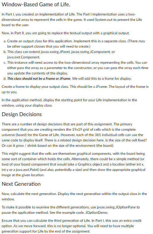 Solved I am working on using GUI for my version of the Game | Chegg.com