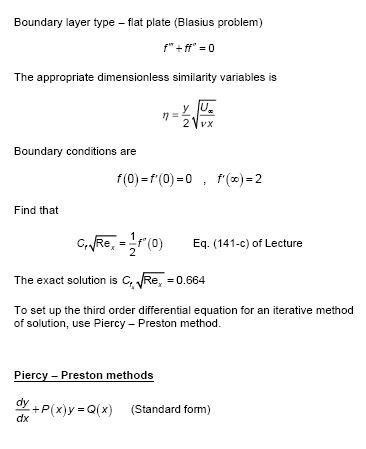 Solved Boundary layer type - flat plate (Blasius problem) | Chegg.com