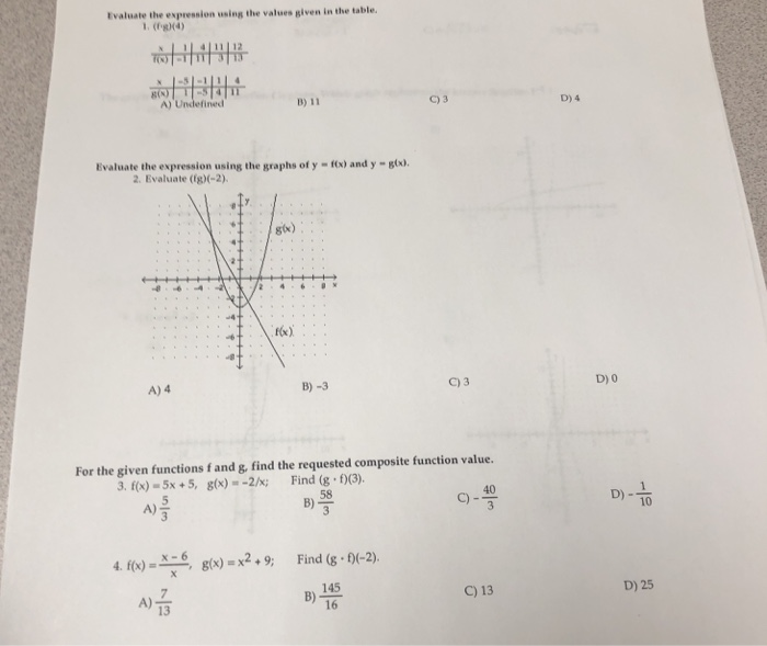 Solved Evaluate the expression using the values given in the | Chegg.com