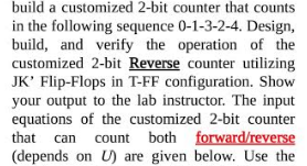 Solved build a customized 2-bit counter that counts in the | Chegg.com