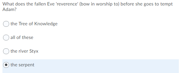 Solved What does the fallen Eve 'reverence' (bow in worship | Chegg.com