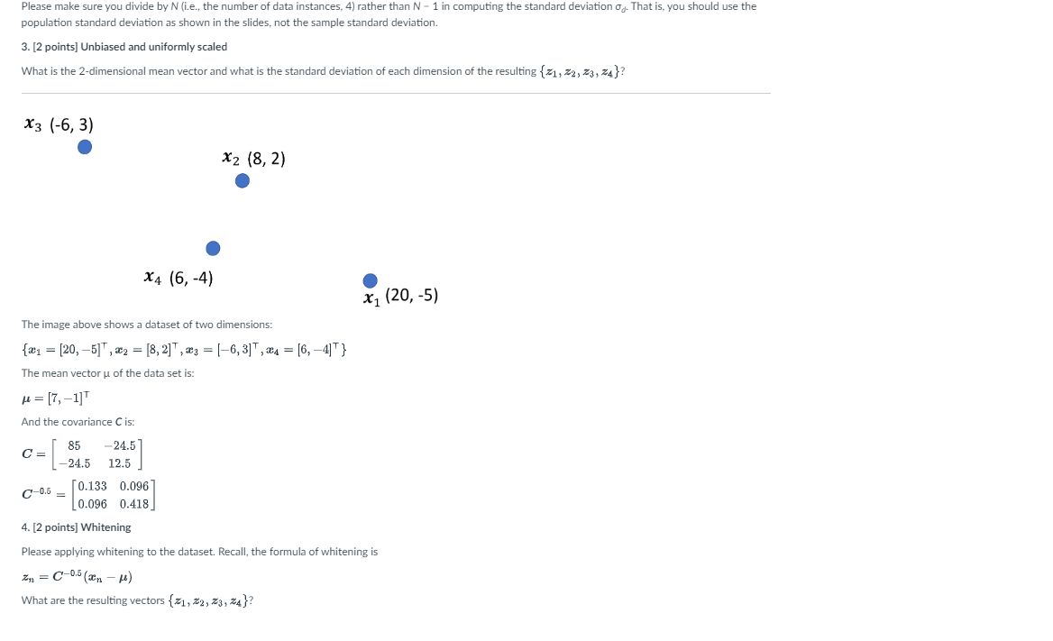 Solved III. Covariance, z-score, whitening, and PCA | Chegg.com