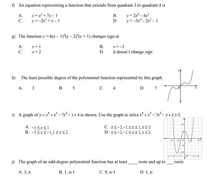 Solved f) An equation representing a function that extends | Chegg.com