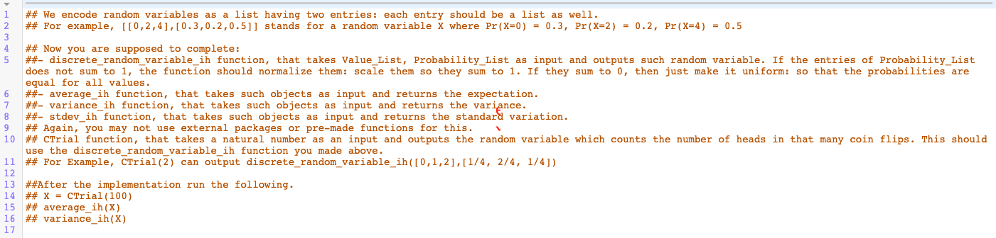Solved ## We encode random variables as a list having two | Chegg.com