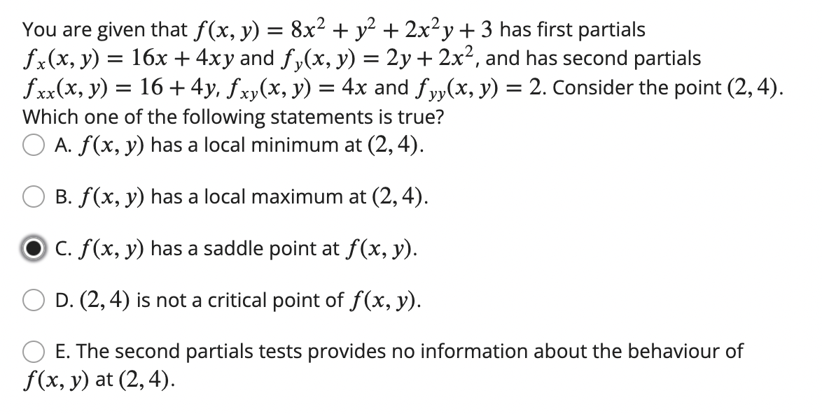 Solved = = 1 You are given that f(x, y) = 8x2 + y2 + 2x2y + | Chegg.com