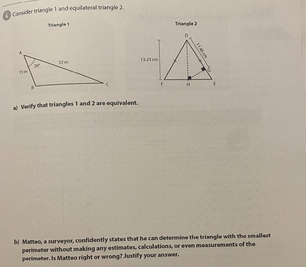 4 Consider triangle 1 and equilateral triangle 2 . | Chegg.com