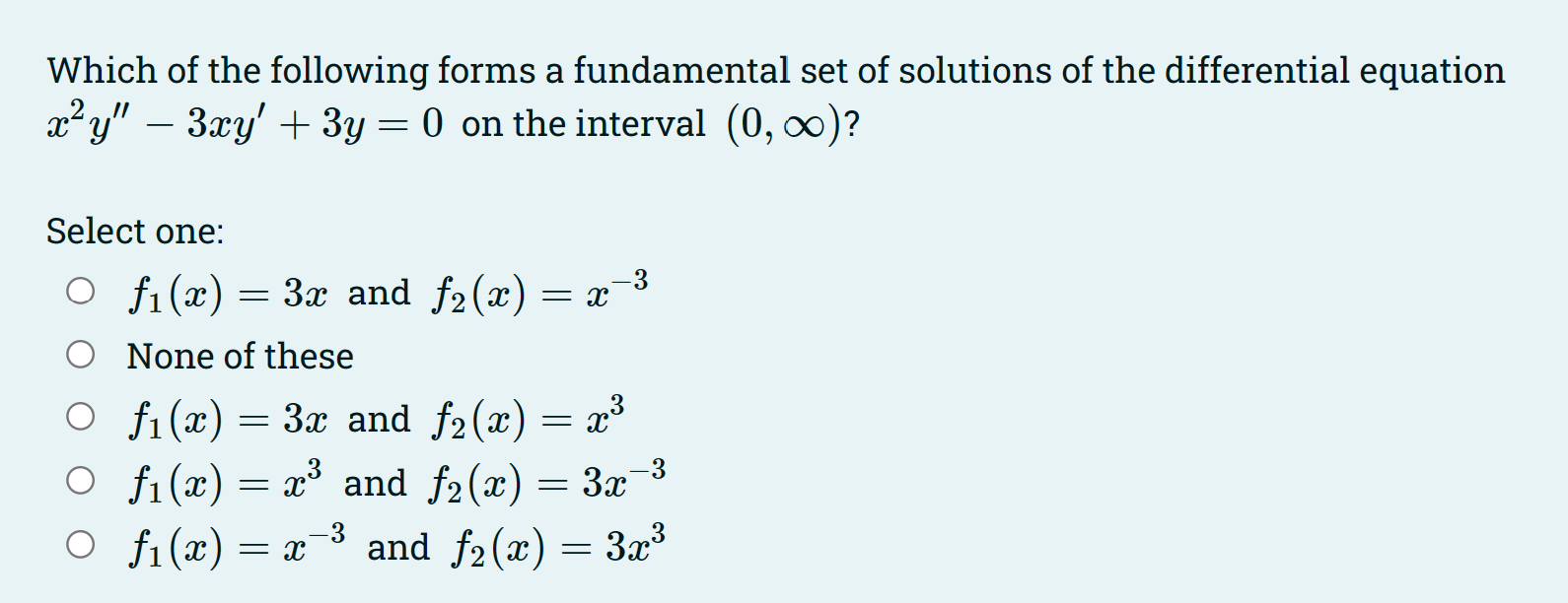Solved a Which of the following forms a fundamental set of | Chegg.com