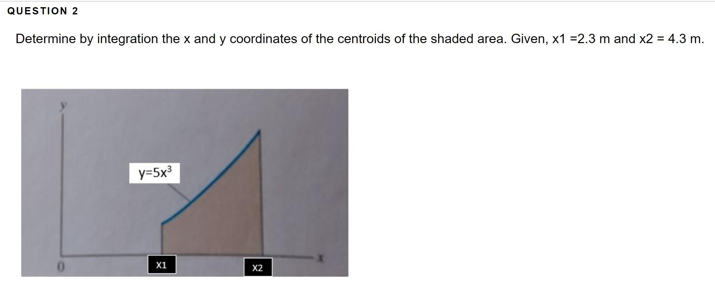 Solved QUESTION 2 Determine by integration the x and y | Chegg.com