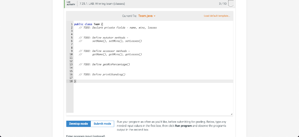 Solved 7.25 LAB: Winning team (classes) Given main(), define | Chegg.com