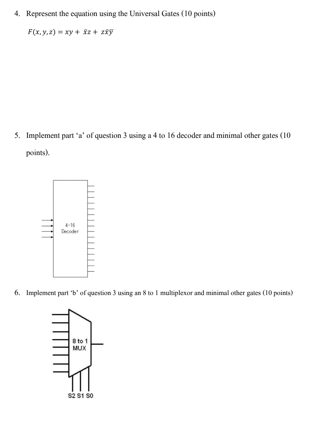 Solved 4. Represent the equation using the Universal Gates | Chegg.com