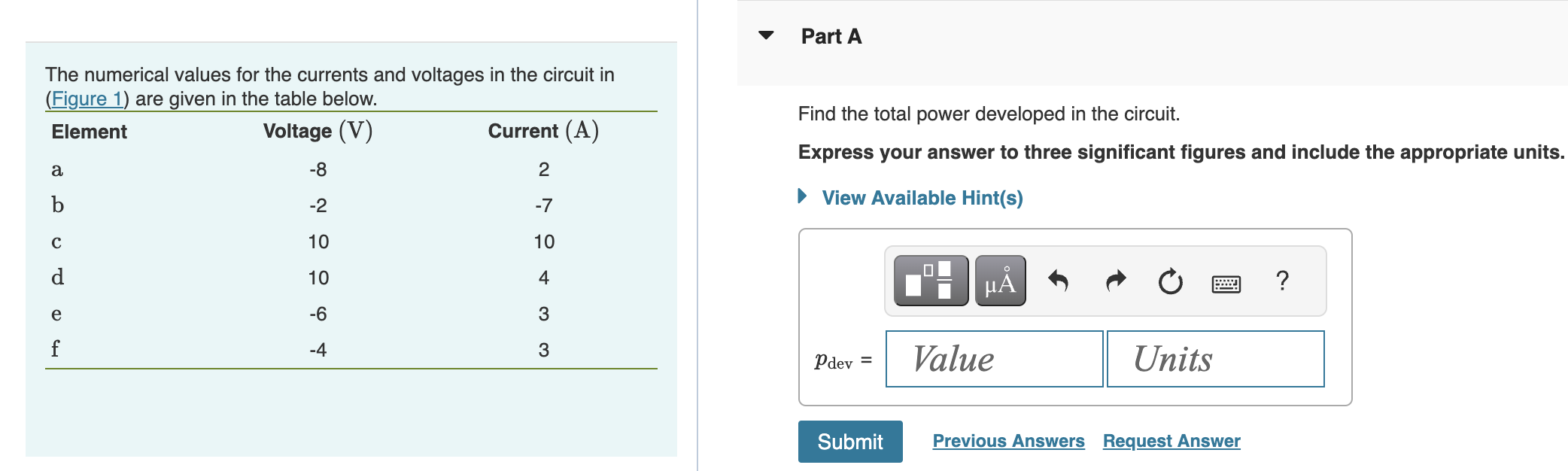 Solved Find the total power developed in the circuit. | Chegg.com