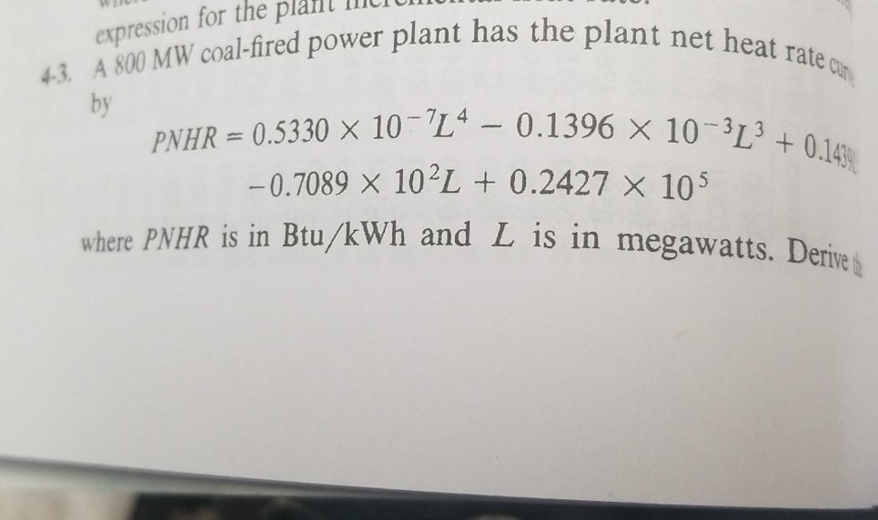 Problems 135 ariation and incremental heat rate | Chegg.com