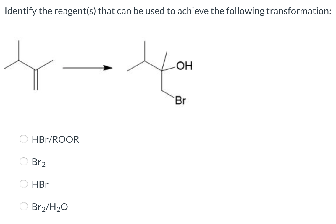 Solved Identify the reagent(s) that can be used to achieve | Chegg.com