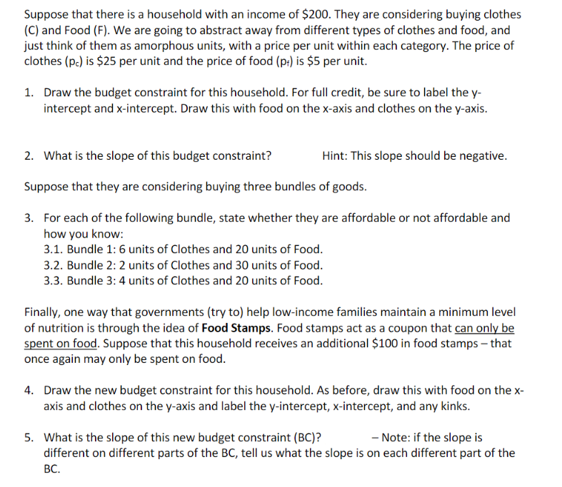 Solved Suppose that there is a household with an income of | Chegg.com