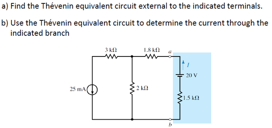 Solved a) Find the Thévenin equivalent circuit external to | Chegg.com