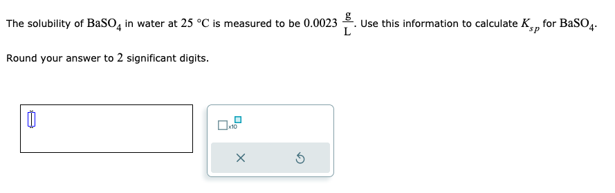 Solved Complete the following solubility constant expression | Chegg.com