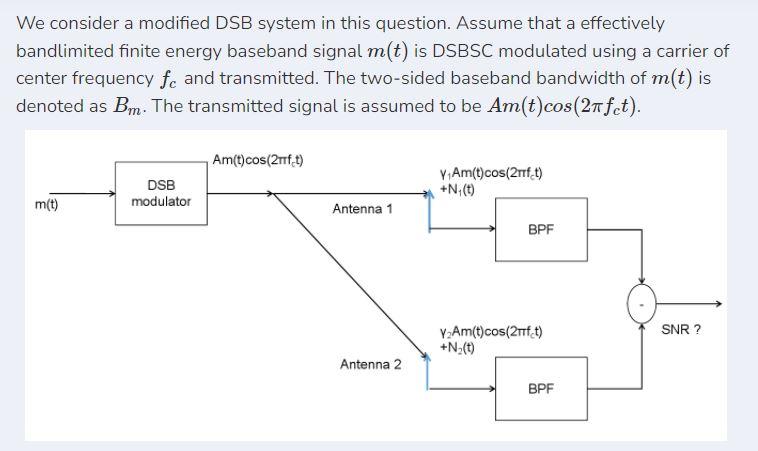 Solved We consider a modified DSB system in this question. | Chegg.com Solved We consider a modified DSB system in this question. | Chegg.com