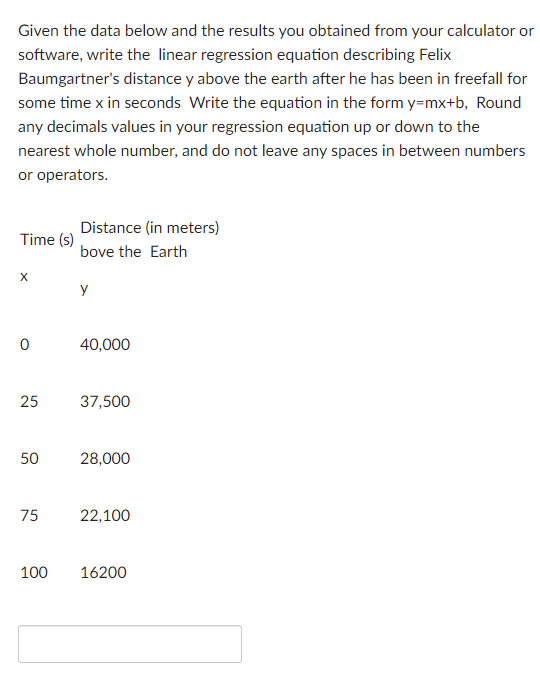 Solved Given the data below and the results you obtained | Chegg.com