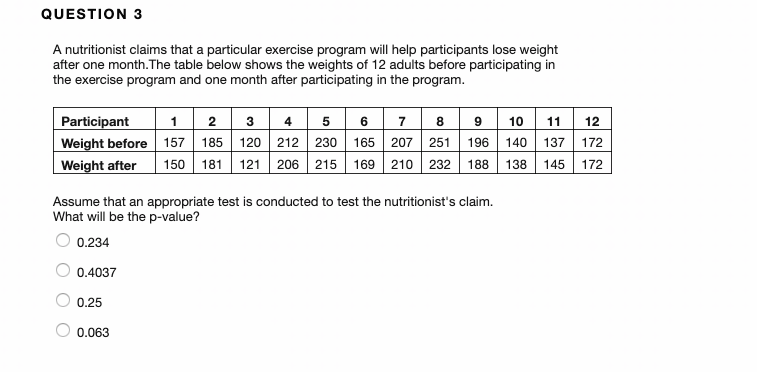 Solved Question 3 A Nutritionist Claims That A Particular