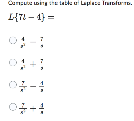 Solved Compute using the table of Laplace Transforms. | Chegg.com
