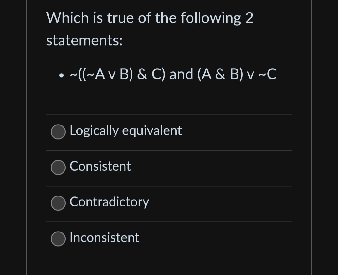 Which is true of the following 2 statements: - | Chegg.com