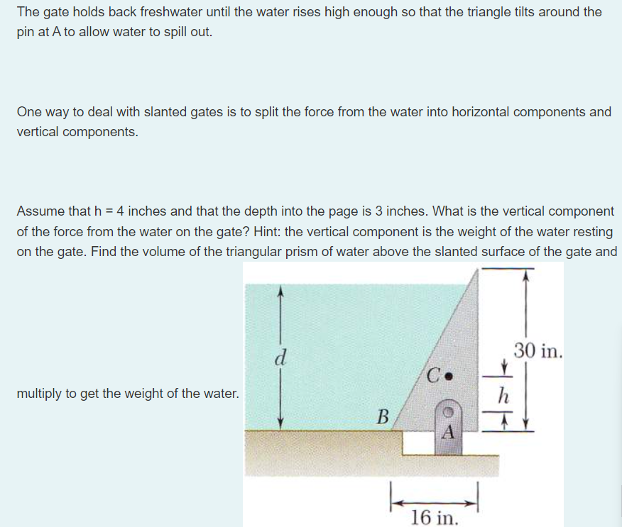 Solved Consider the triangular gate above. What depth of | Chegg.com