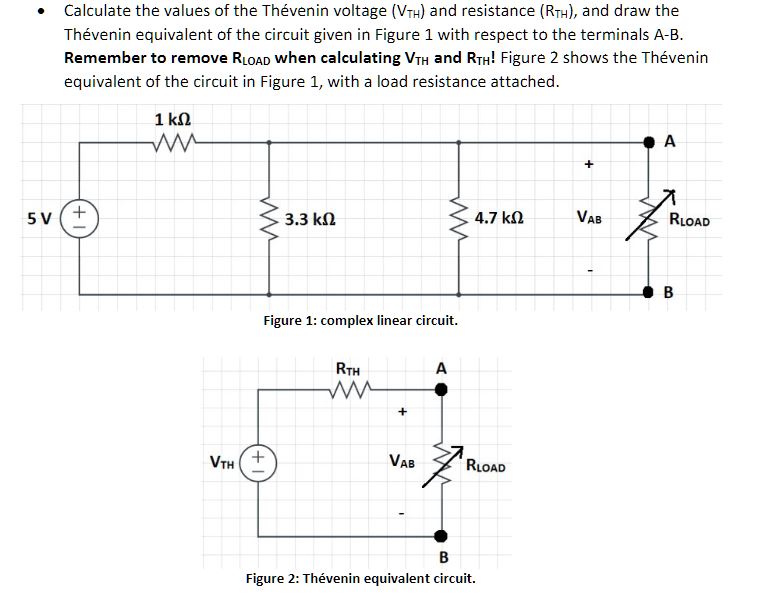 Solved - Calculate the values of the Thévenin voltage (VTH) | Chegg.com