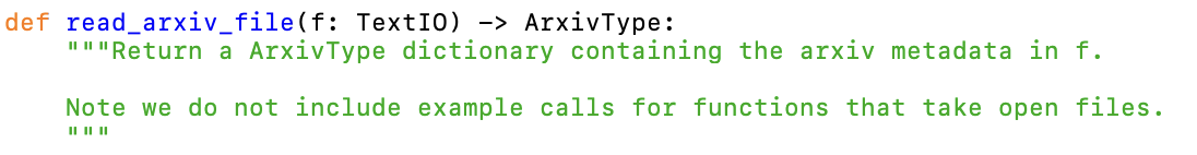 Solved Python Function name: (Parameter types) -> Return | Chegg.com