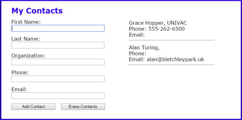 Develop a Contact List app that uses JSON In this | Chegg.com