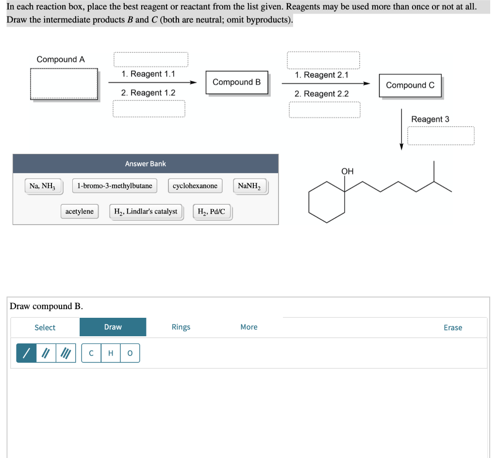 Solved In each reaction box, place the best reagent or | Chegg.com